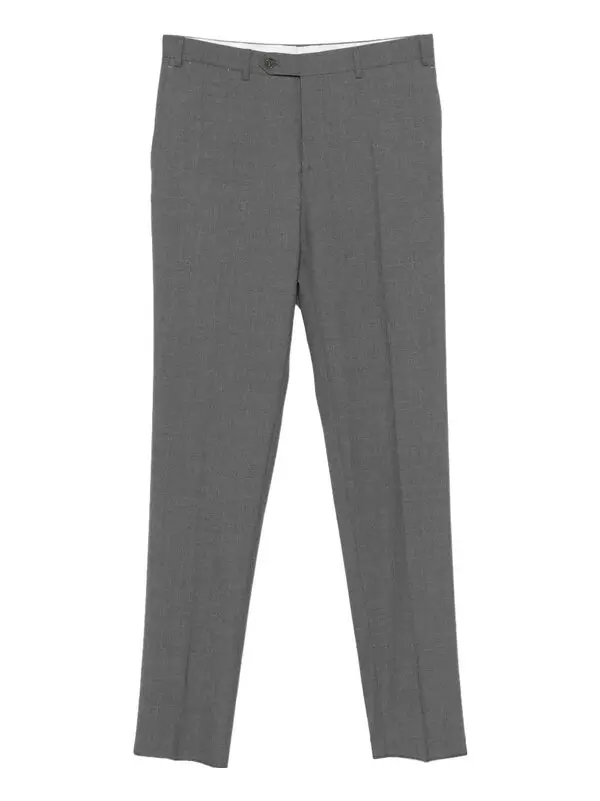 Canali Tailored Trousers With Button Detail - Gray