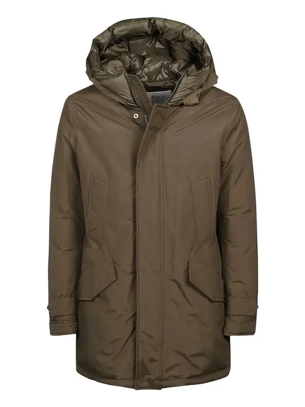 Woolrich Zip-up Hooded Parka - Brown