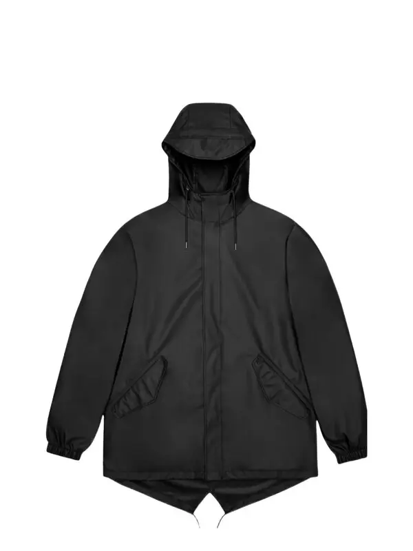 Rains Fishtail Drawstring-hood Coated Parka - Black