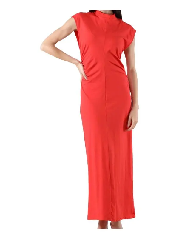 MSGM Sleeveless Mock Neck Maxi Dress - Red