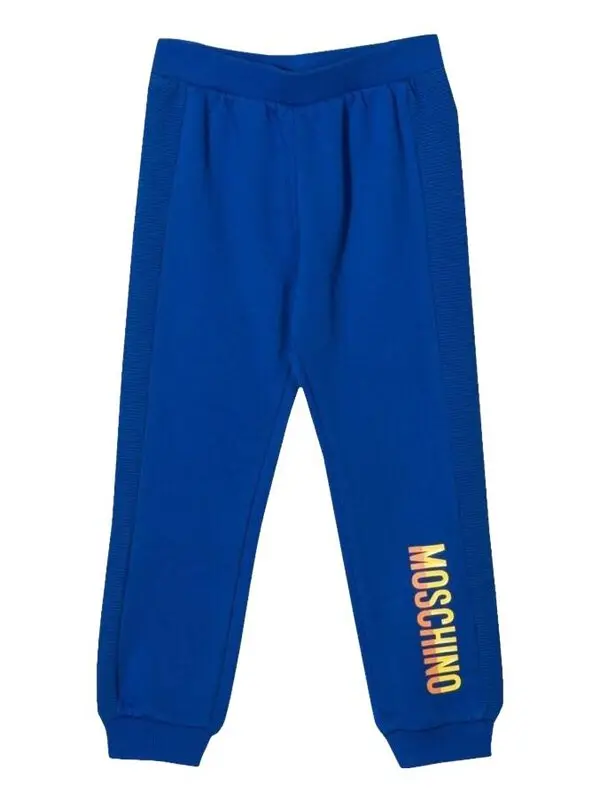 Moschino Print Cotton Track Pants - Blue
