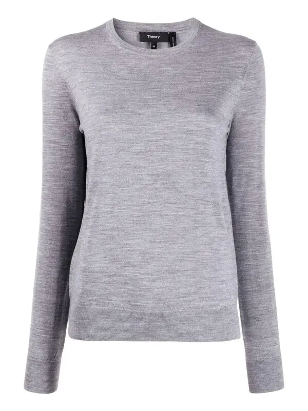 Theory Long-sleeved Crewneck Jumper - Gray
