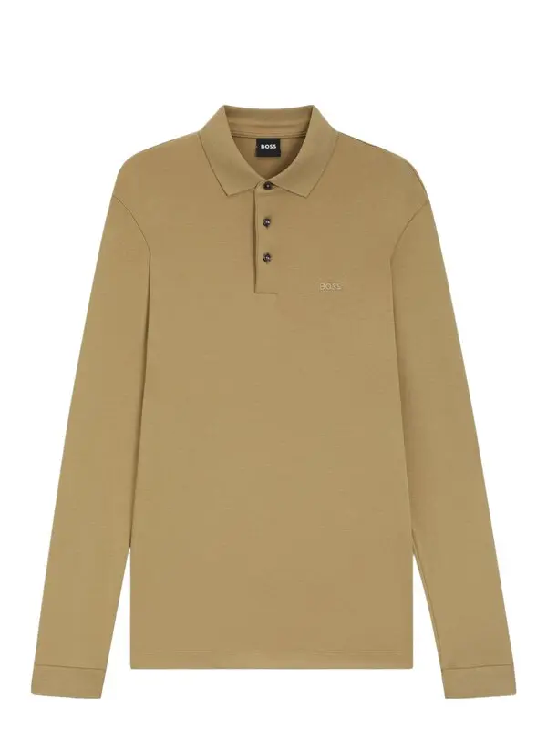 Hugo Boss Long-sleeved Polo Shirt - Beige