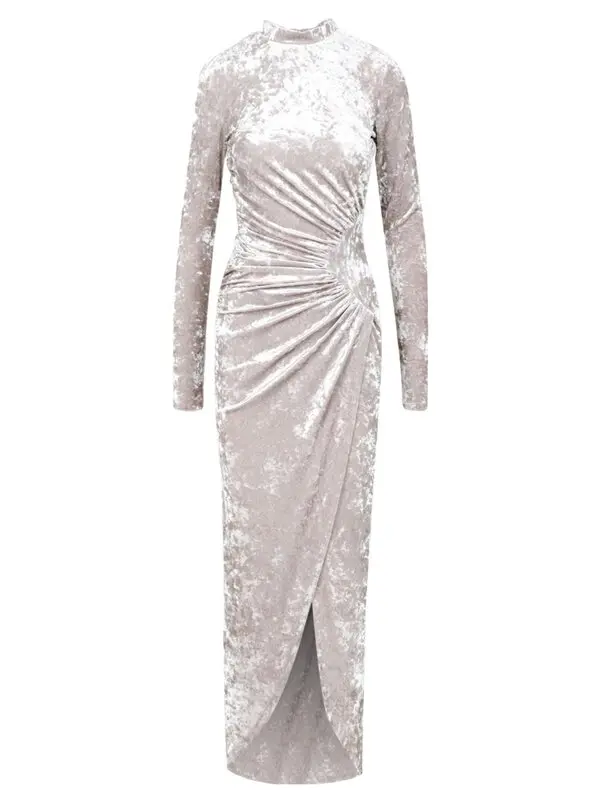 ANIYE BY Long Sleeve Asymmetrical Drape Dress - Grey