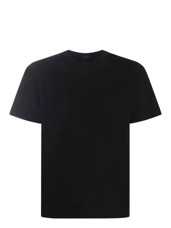 Herno Logo Patch Crewneck T-shirt - Black