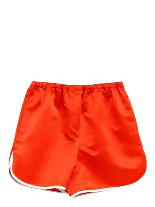 THE FRANKIE SHOP Aria Satin Shorts With Contrast Piping - Red