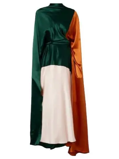 ROKSANDA Neolitsea Caped Silk Satin Gown - Multicolor