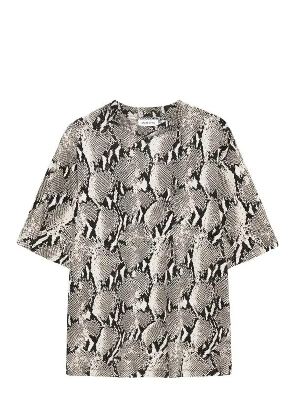 ANINE BING Washed Python Print Relaxed Fit T-shirt - Washed Python Pattern