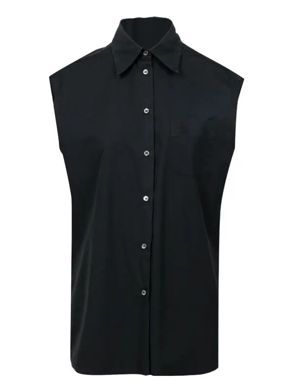 N.21 Sleeveless Shirt With Classic Collar - Black