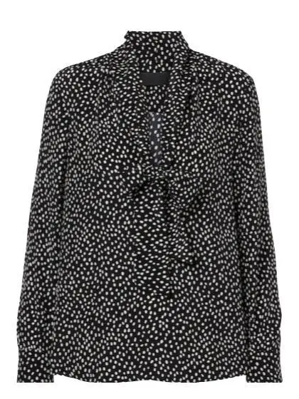 NILI LOTAN Janese Polka-dot Silk Blouse - Black