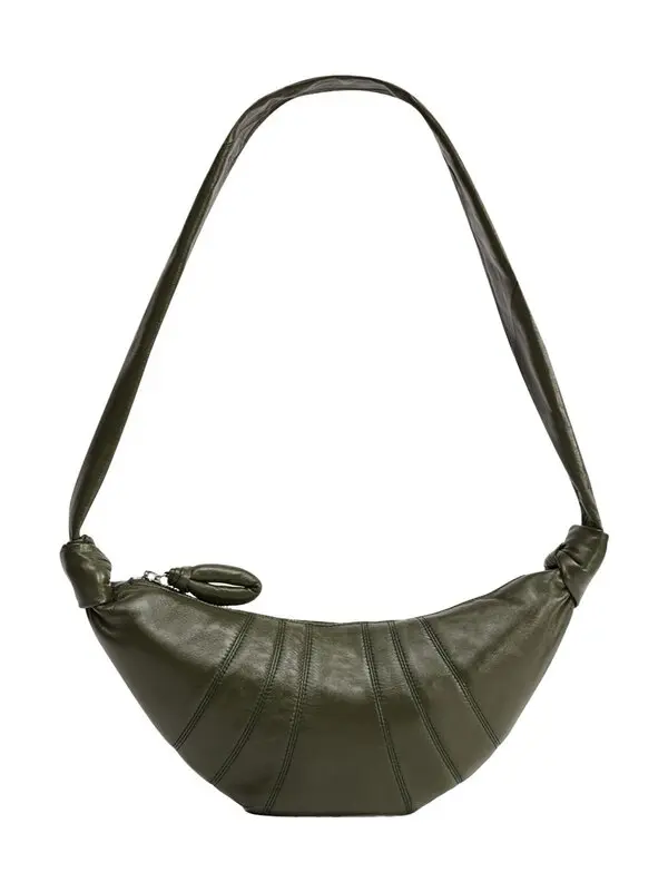 LEMAIRE Croissant Small Smooth Leather Bag - Green