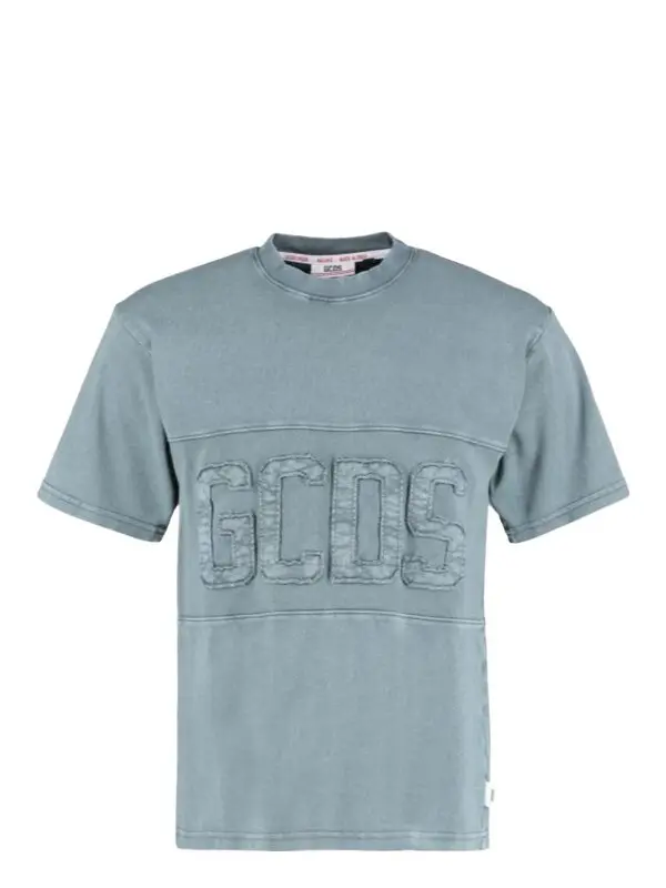 Gcds Appliqué-logo Crewneck T-shirt - Blue