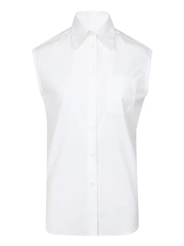 N.21 Sleeveless Button-down Shirt With Lapel - White
