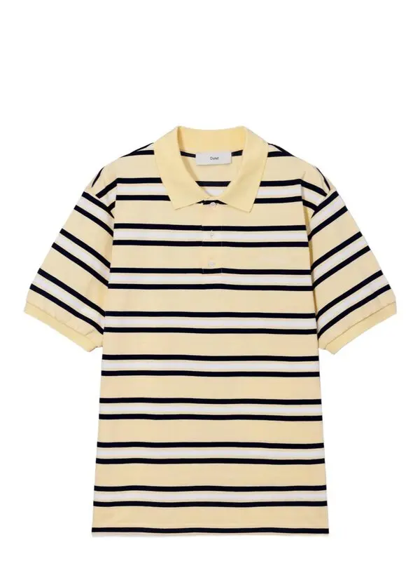 DUNST Striped Polo Shirt - Nude