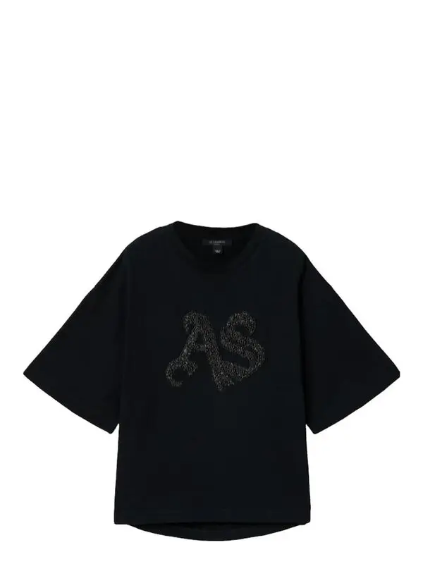 ALLSAINTS Icon Amelie Embellished T-shirt - Black