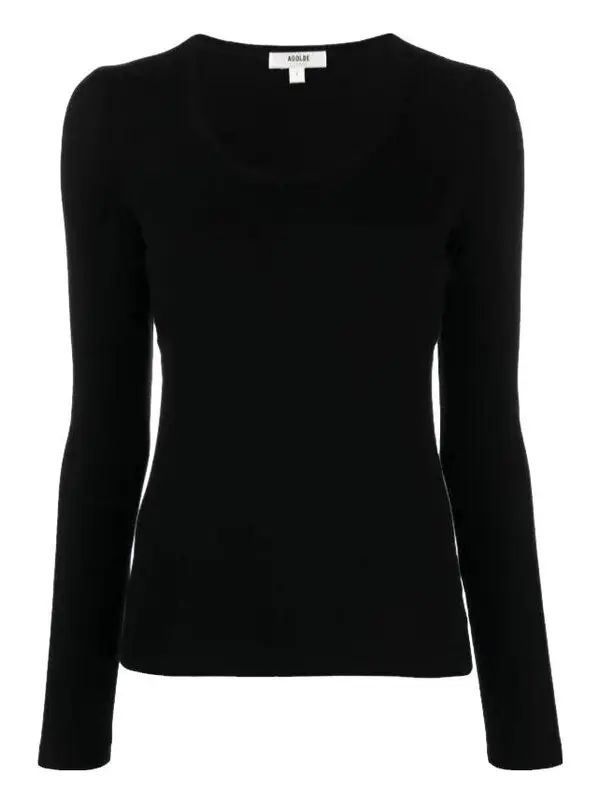 AGOLDE Scoop Neck Lyocell-blend Jumper - Black