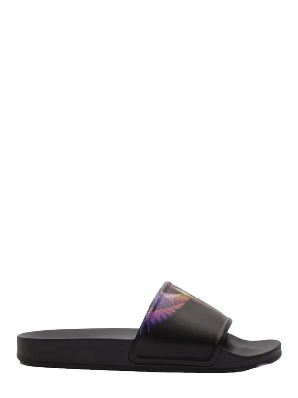 MARCELO BURLON COUNTY OF MILAN Wings Printed Slip-on Slides - Black