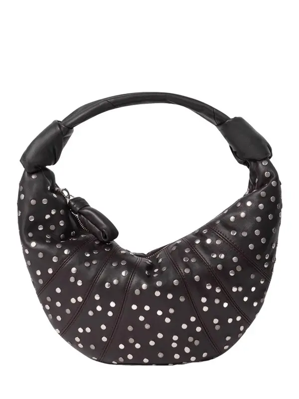 LEMAIRE Small Croissant Bag With Studded Texture - Black