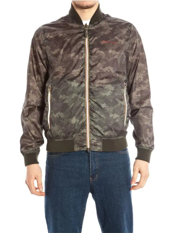 Emporio Armani Long Sleeve Zip-up Bomber Jacket - Green