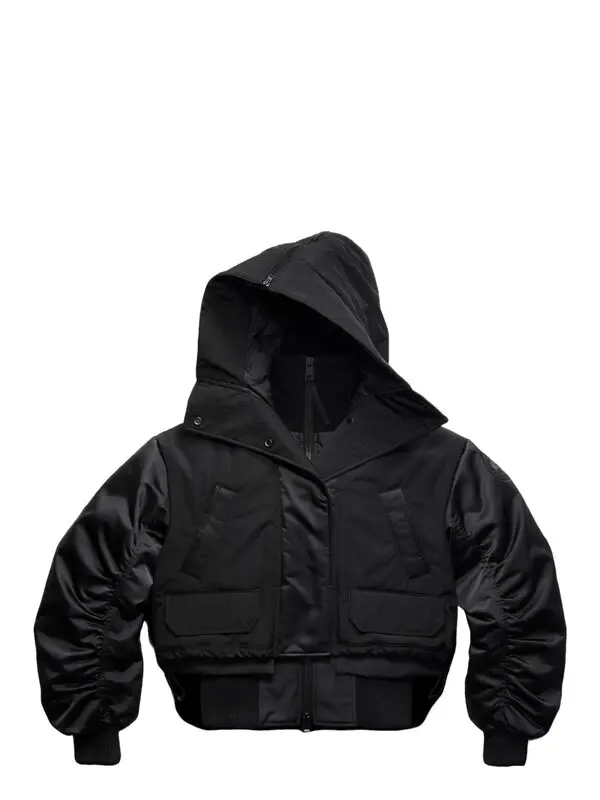 Canada Goose Cropped Hooded Bomber Jacket - Black