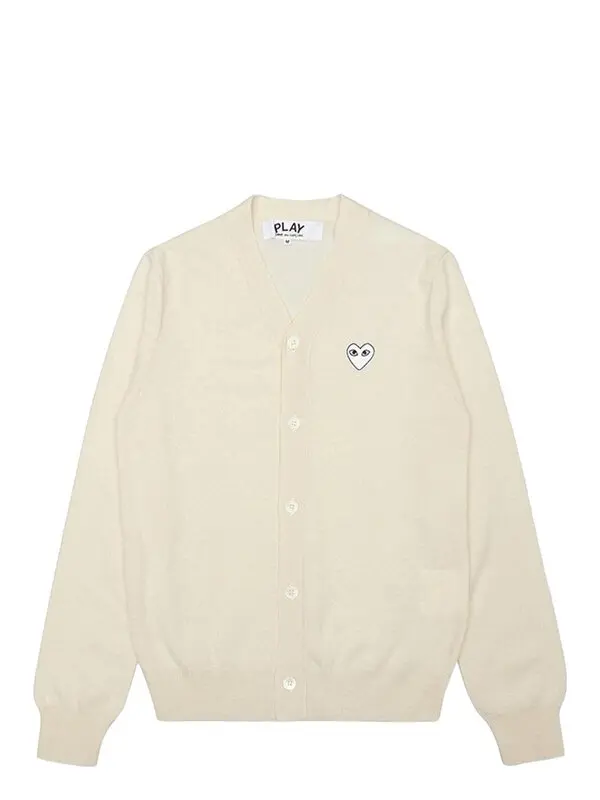 Comme Des Garçons Woven V-neck Cardigan - Natural