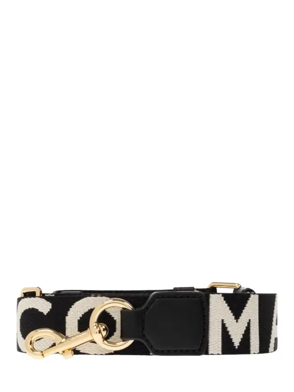Marc Jacobs Thin Logo Webbing Strap - Black