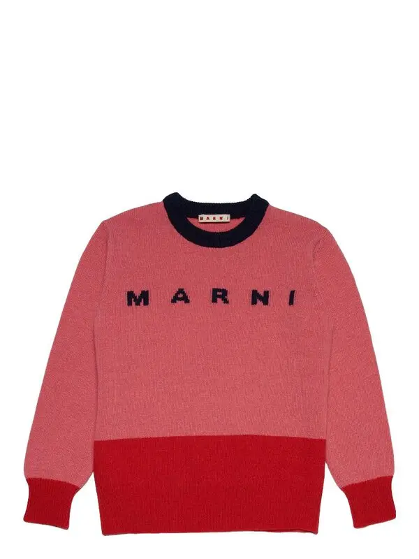 Marni Logo Intarsia-knit Jumper - Red