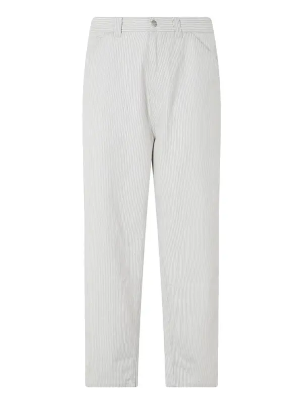 Carhartt Work In Progress Pecan Stripe Carpenter Pants - Mercerstripegraphite