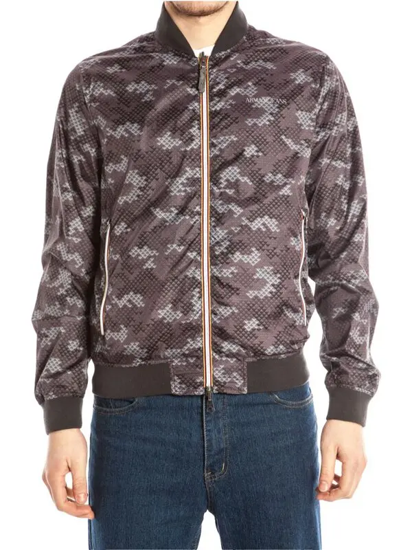 Emporio Armani Long Sleeve Casual Bomber Jacket - Grey
