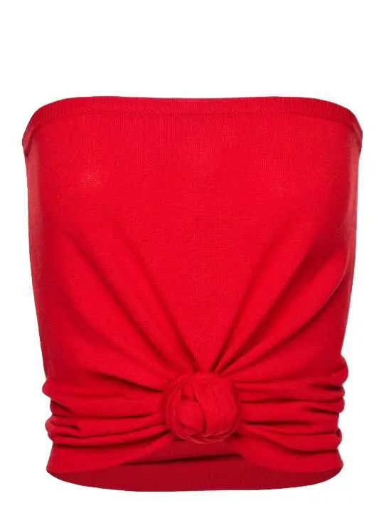 Magda Butrym Knotted Strapless Top - Red