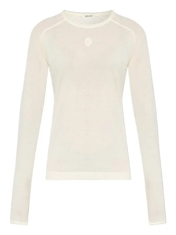 BY MALENE BIRGER Logo Embroidered Crewneck Top - Cream