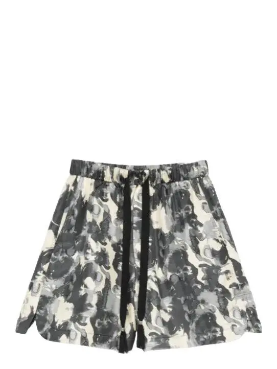 Nanushka Abstract Print Drawstring Shorts - Gray