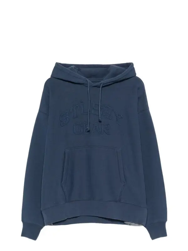 StÜssy Long-sleeved Hooded Sweatshirt With Drawstring - Blue