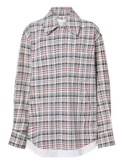 Victoria Beckham Checked Cotton And Wool Oversized Jacket - Gray