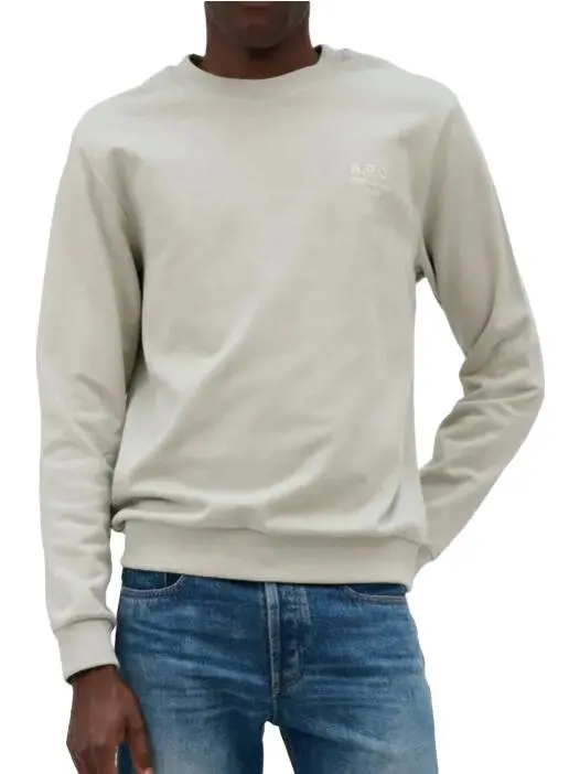 A.p.c. Logo Embroidered Crewneck Sweatshirt - Nude