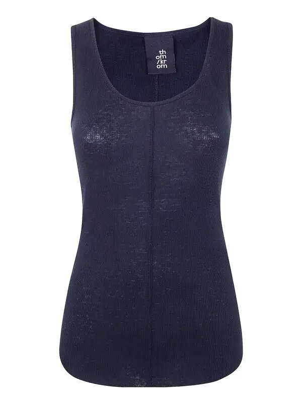 THOM KROM Long Ribbed Tank Top - Black