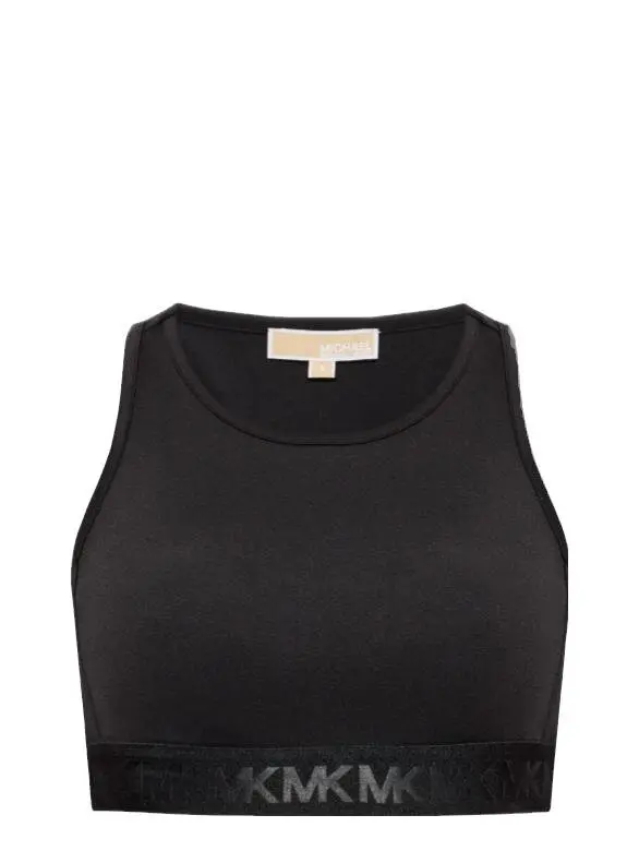 Michael Kors Logo Trim Sports Bra - Black