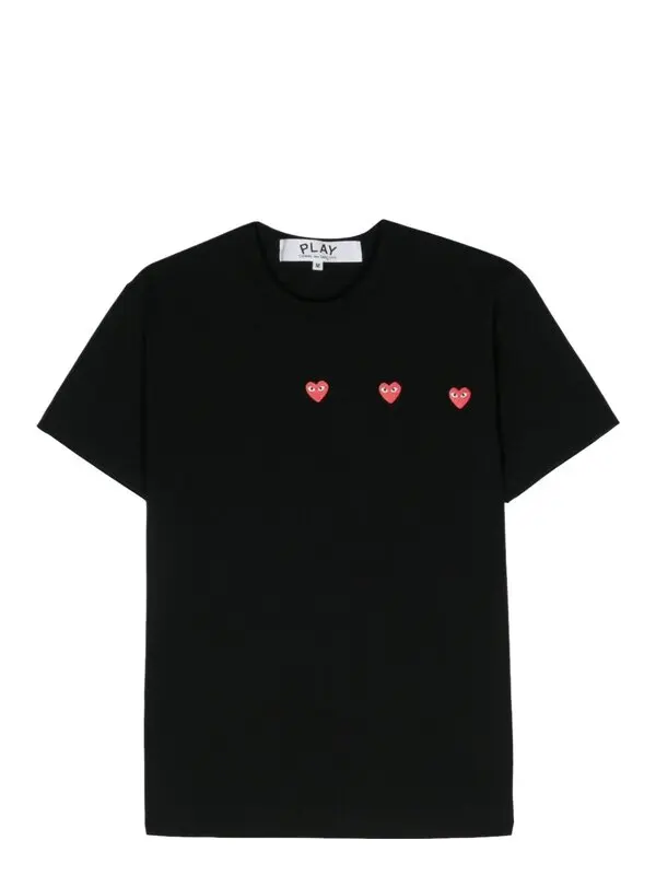 Comme Des Garçons Short-sleeved Crew Neck T-shirt With Logo Detail - Black