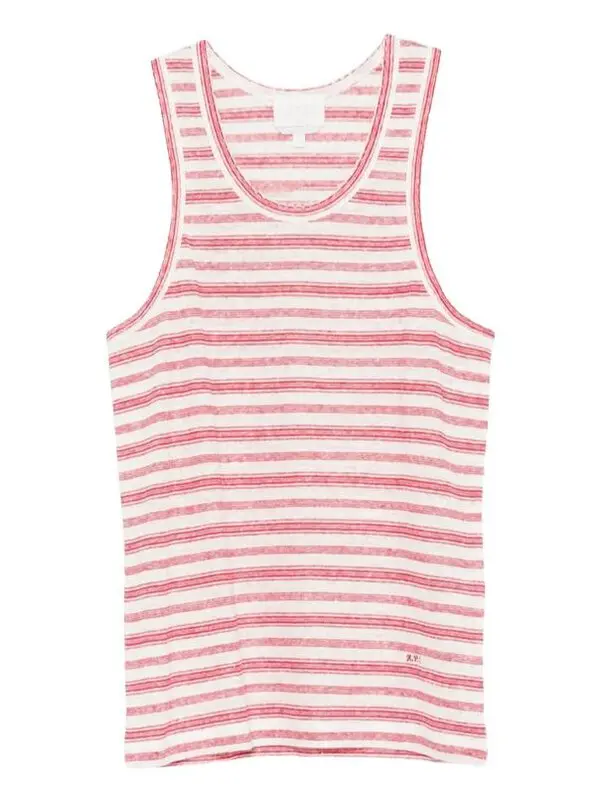A.p.c. Striped Round Neck Tank Top - Pink