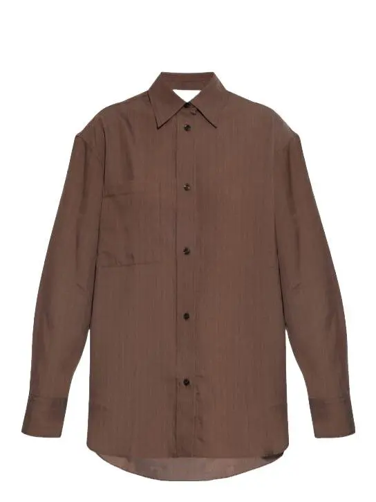 Studio Nicholson Leto Striped Shirt - Brown