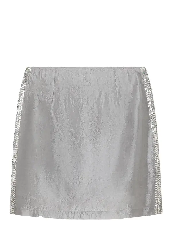 Gimaguas Midi Skirt With Sequined Stripes - Grey