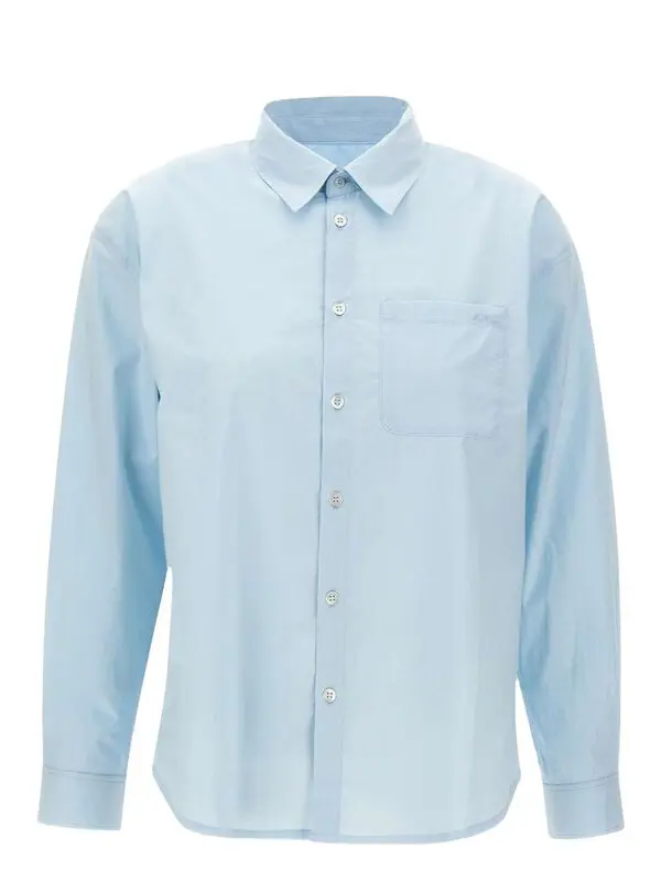 A.p.c. Boyfriend Logo-embroidered Buttoned Shirt - Blue