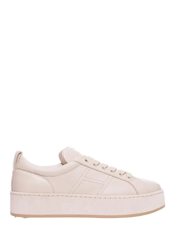 Hogan Side H Detailed Lace Up Sneakers - Pink