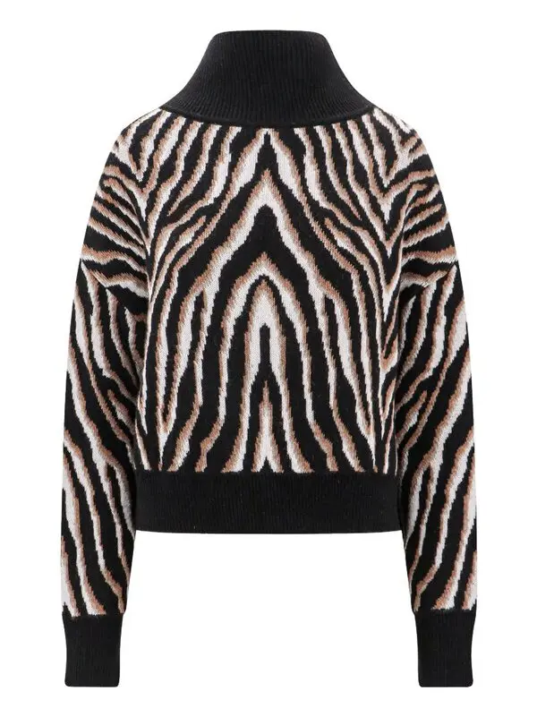 Erika Cavallini Patterned Intarsia Wool-blend Jumper - Black