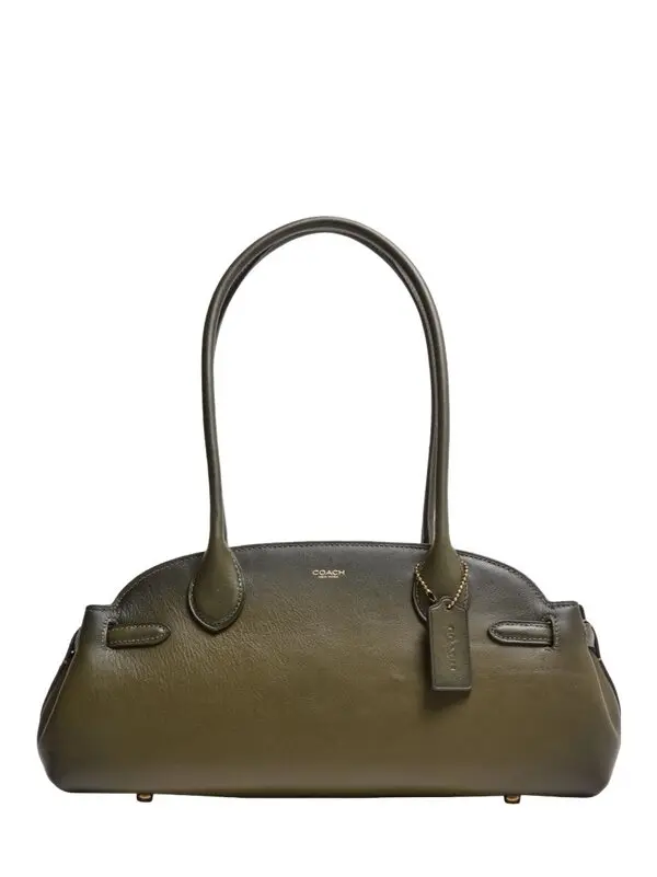 COACH Empire Carryall 34 Glazed Leather Shoulder Bag - Green