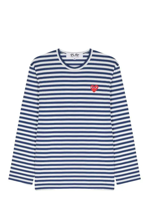 Comme Des Garçons Striped Long Sleeve T-shirt - White