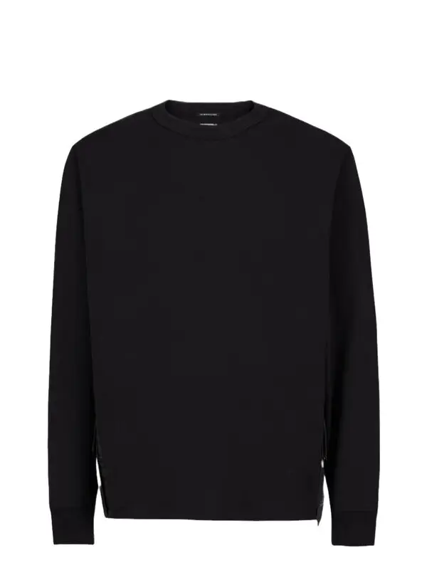 C.P. COMPANY Long-sleeved Crewneck Sweatshirt With Covered Pockets - Black