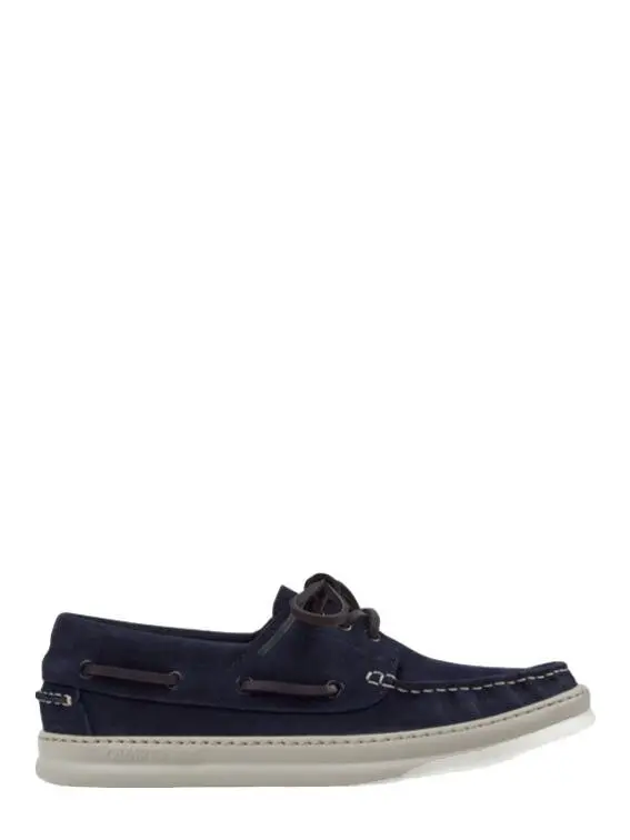 Camper Runner Round Toe Flat Sole Boat Shoes - Blue