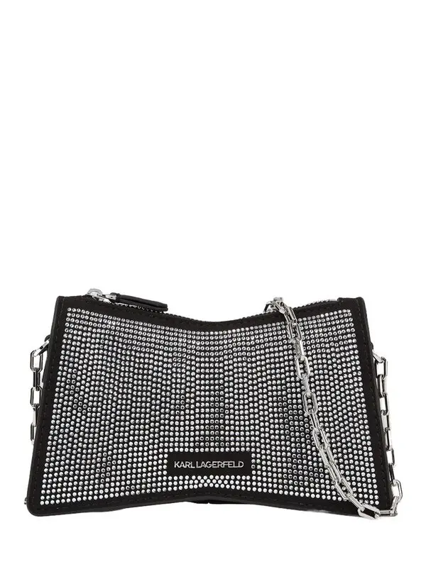 Karl Lagerfeld K/seven Element Crossbody Bag With Diamond Embellishment - Black