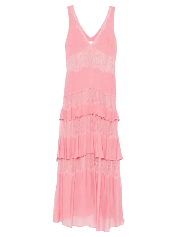 ERMANNO FIRENZE Lace Tiered Maxi Dress - Pink